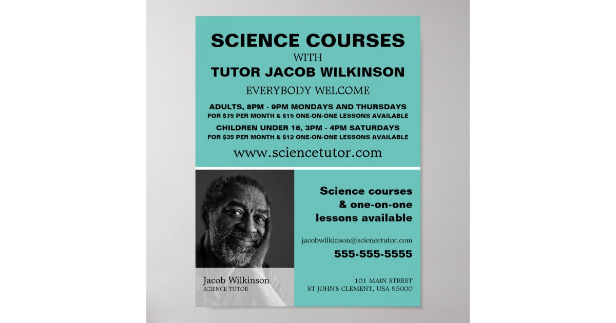 Personalized Photograph, Science Course Advert Poster | Zazzle