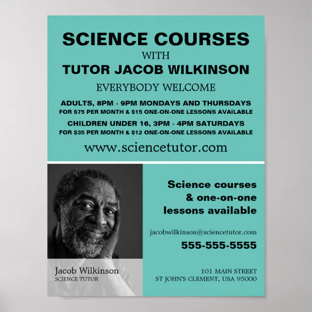 Personalized Photograph, Science Course Advert Poster | Zazzle