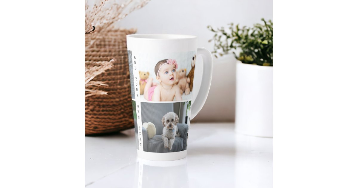 Personalized Photos and Text Latte Mug | Zazzle