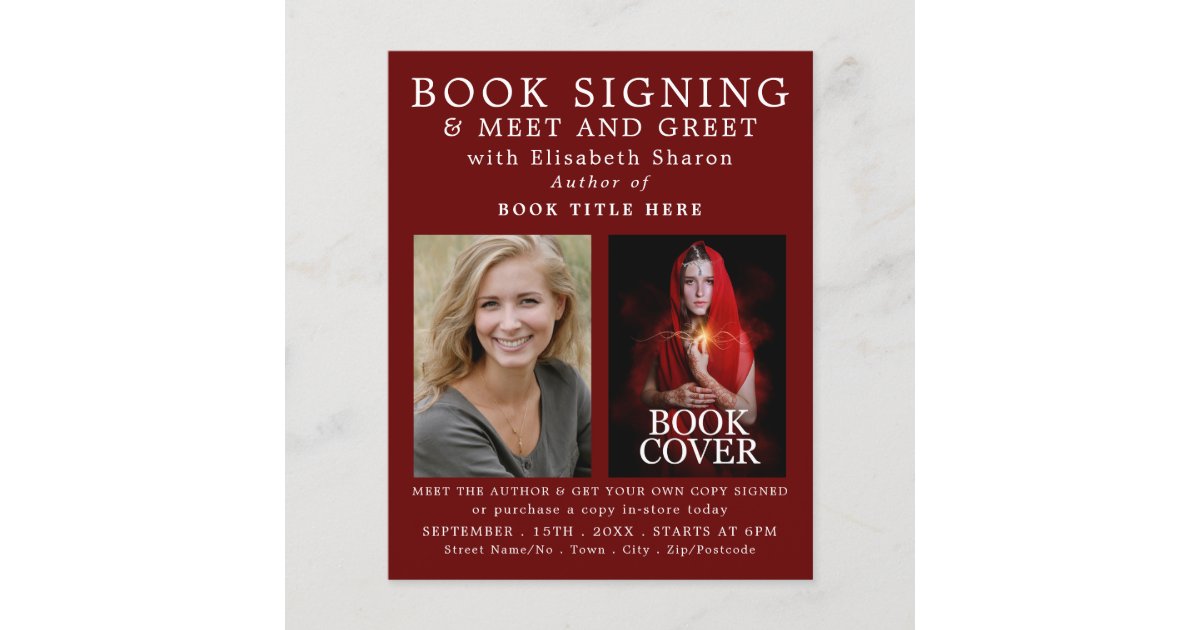Personalized Photos, Author's Book Signing Advert Flyer | Zazzle
