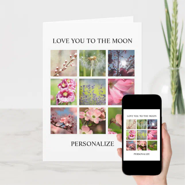 Personalized Photos Collage with Your Text Card | Zazzle