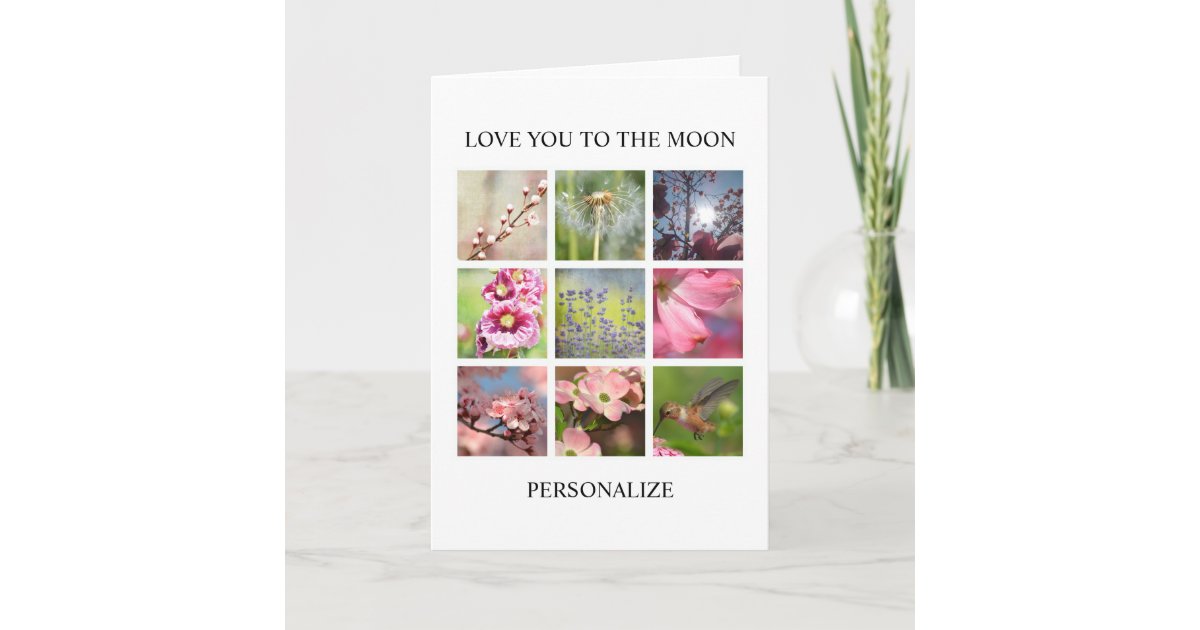 Personalized Photos Collage with Your Text Card | Zazzle