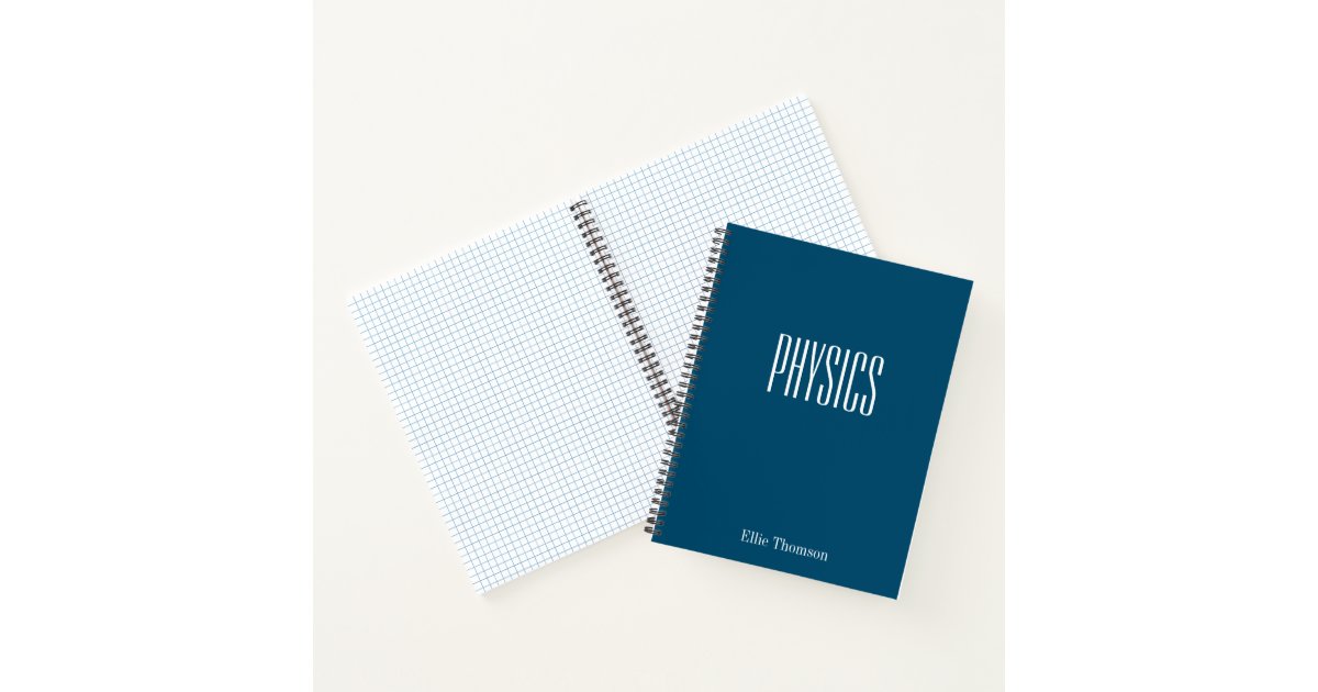 Personalized Physics Graph Paper Simple Blue Notebook | Zazzle.com
