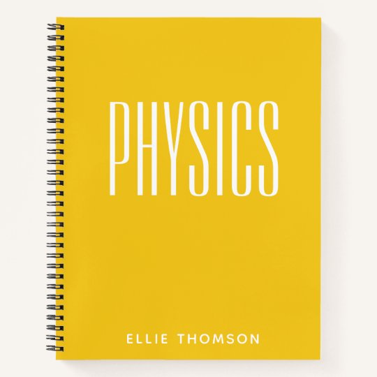 Personalized Physics Graph Paper Simple Yellow Notebook | Zazzle.com