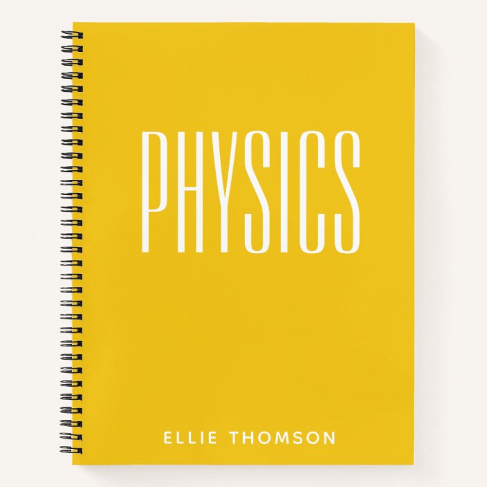 Personalized Physics Graph Paper Simple Yellow Notebook | Zazzle.com