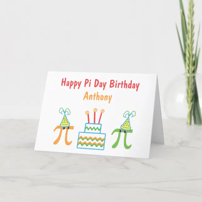 Personalized Pi Day Birthday Card | Zazzle