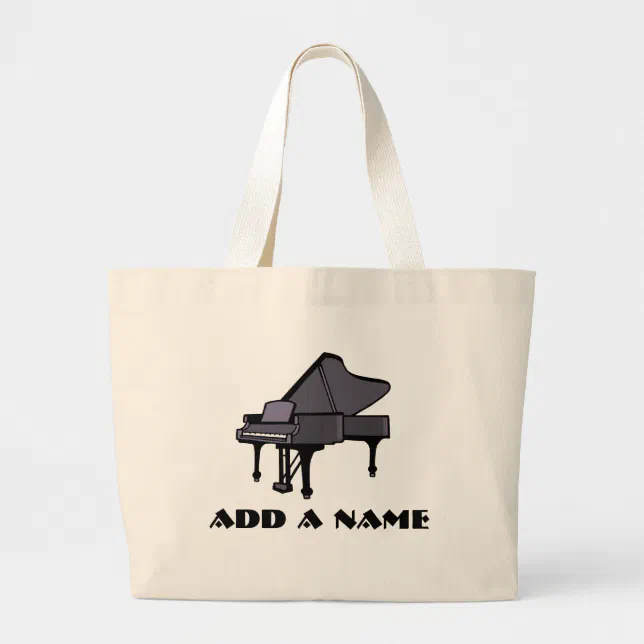 Personalized Piano Canvas Tote Bag | Zazzle