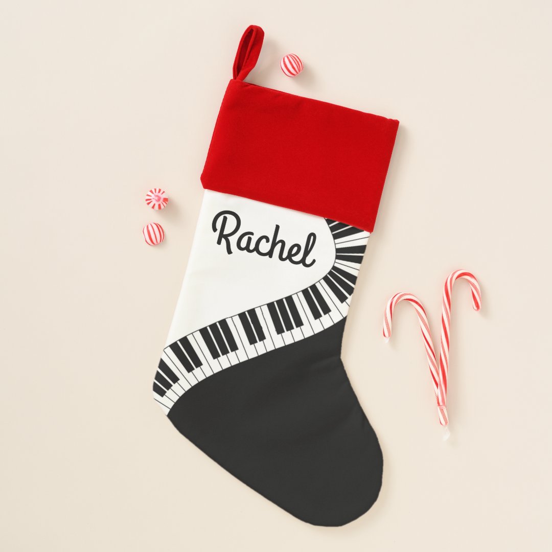 Personalized Piano Keyboard Musical Christmas Stocking | Zazzle