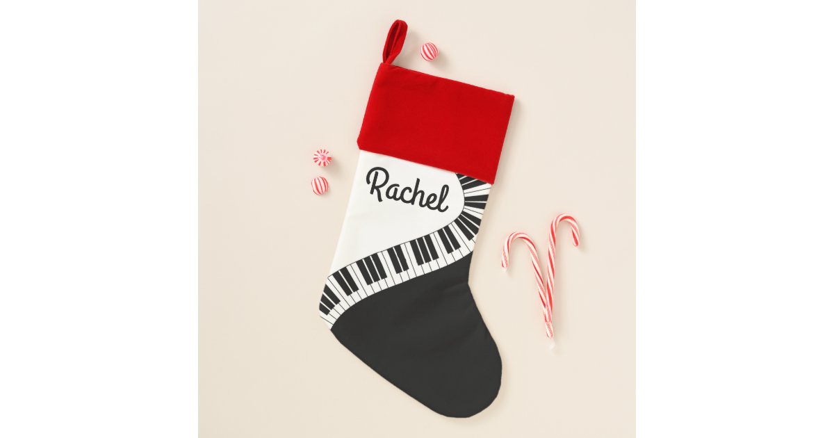Personalized Piano Keyboard Musical Christmas Stocking | Zazzle