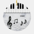 Personalized Piano Keys and Music Notes Christmas Ceramic Ornament | Zazzle