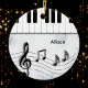 Personalized Piano Keys and Music Notes Christmas Ceramic Ornament | Zazzle