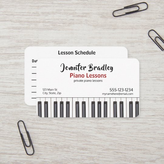 Personalized Piano Teacher Business Cards | Zazzle.com
