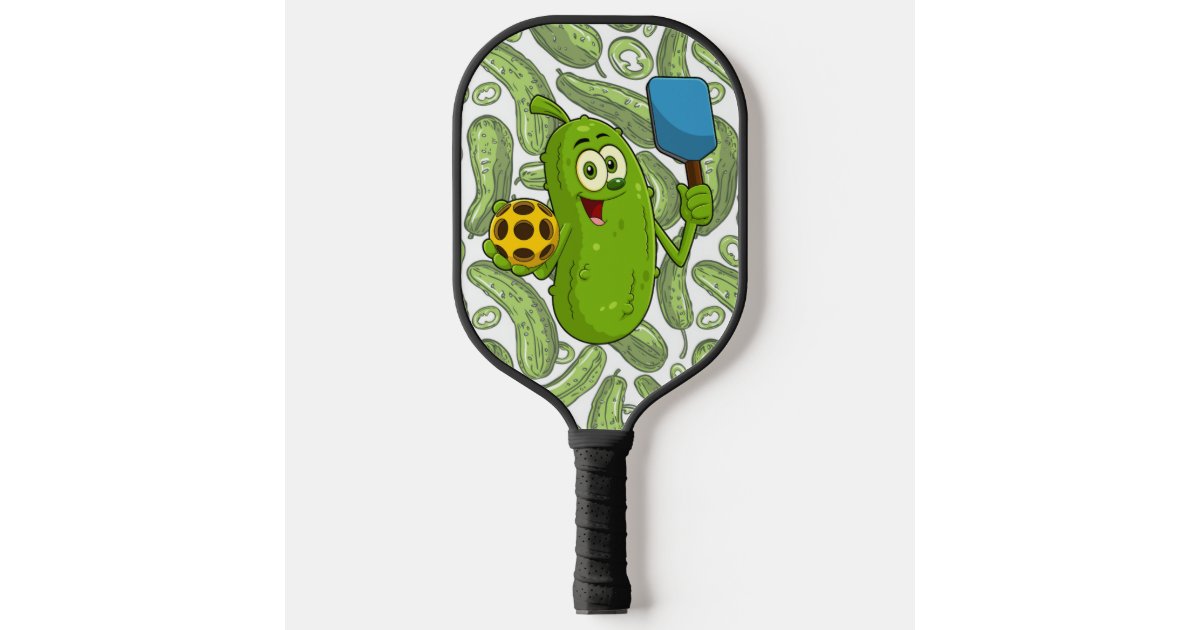Personalized pickle-themed pickleball paddle | Zazzle