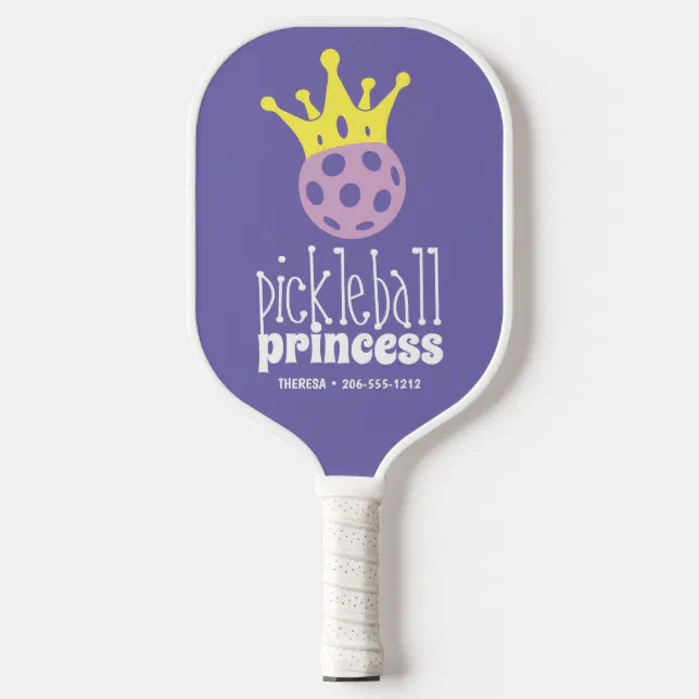 Personalized Pickleball Princess Purple Pickleball Paddle | Zazzle