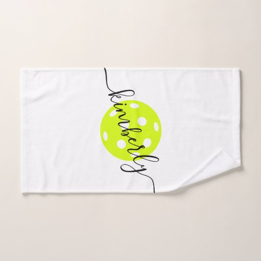 Personalized Pickleball Script Name Hand Towel | Zazzle