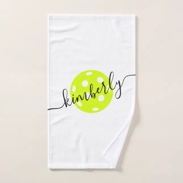 Personalized Pickleball Script Name Hand Towel | Zazzle