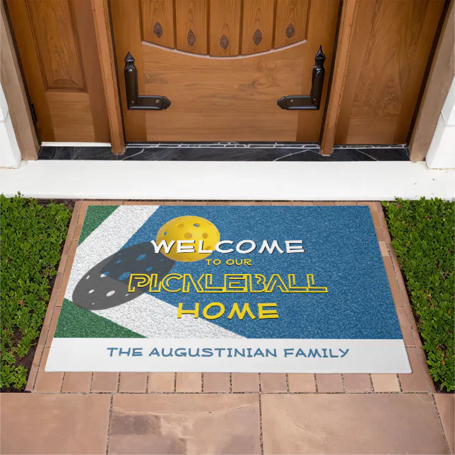 Personalized PICKLEBALL Welcome Doormat | Zazzle