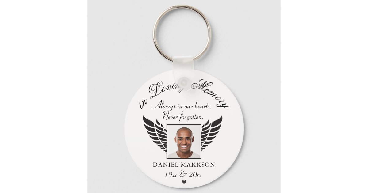 personalized picture Memorial in loving memory Keychain | Zazzle