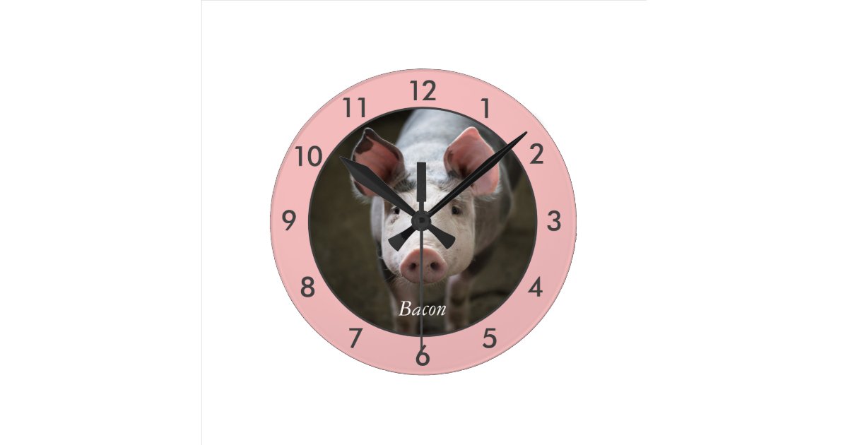 Personalized Pig Large Clock | Zazzle.com