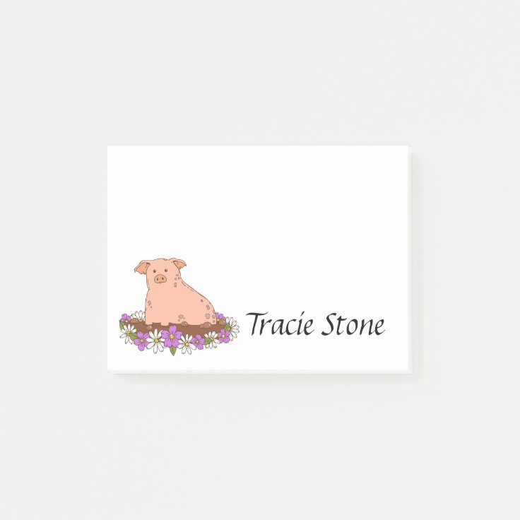 Personalized Pig Sticky Notes | Zazzle