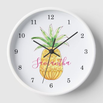 Personalized Pineapple Clock | Zazzle