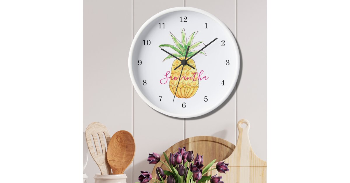 Personalized Pineapple Clock | Zazzle