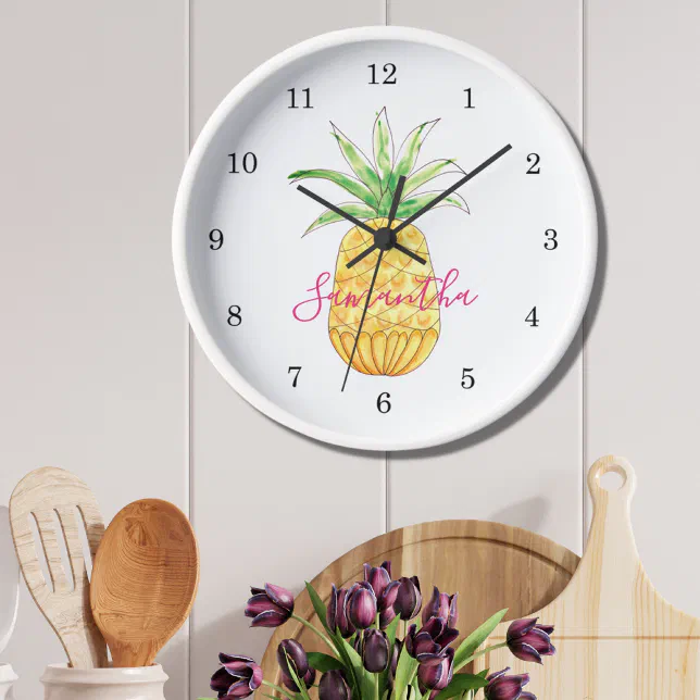 Personalized Pineapple Clock | Zazzle