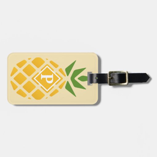 Personalized Pineapple | Editable Yellow Luggage Tag | Zazzle