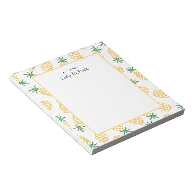 Personalized pineapple patterned Notepad | Zazzle