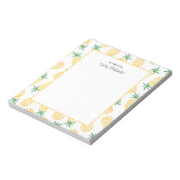 Personalized pineapple patterned Notepad | Zazzle