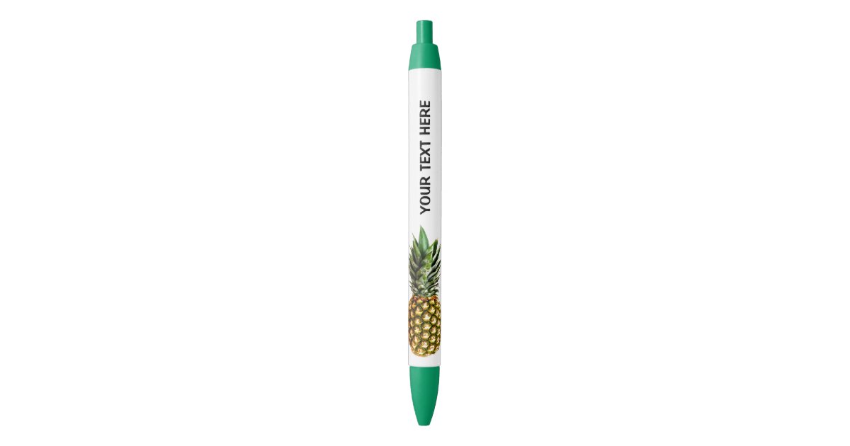 Personalized pineapple print pens with custom text | Zazzle