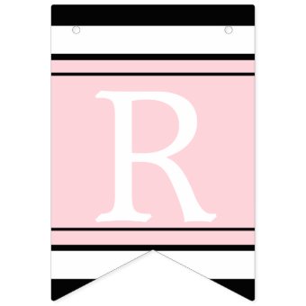 Personalized Pink and Black Marketing Bunting Flag | Zazzle