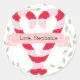 Personalized Pink and Red Candy Cane Classic Round Sticker | Zazzle