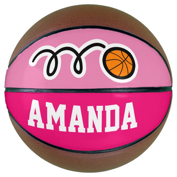 Personalized pink basketball for girl's Birthday | Zazzle
