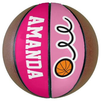 Personalized pink basketball for girl's Birthday | Zazzle
