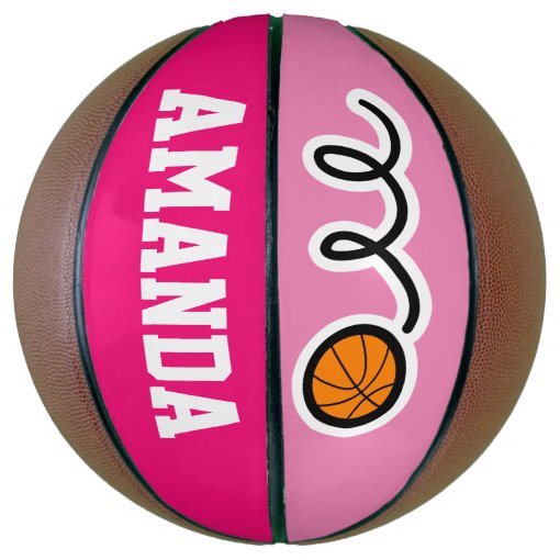 Personalized pink basketball for girl's Birthday | Zazzle