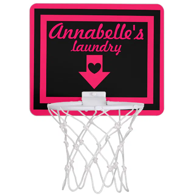 Personalized Pink & Black Girl's Basketball Hoop | Zazzle