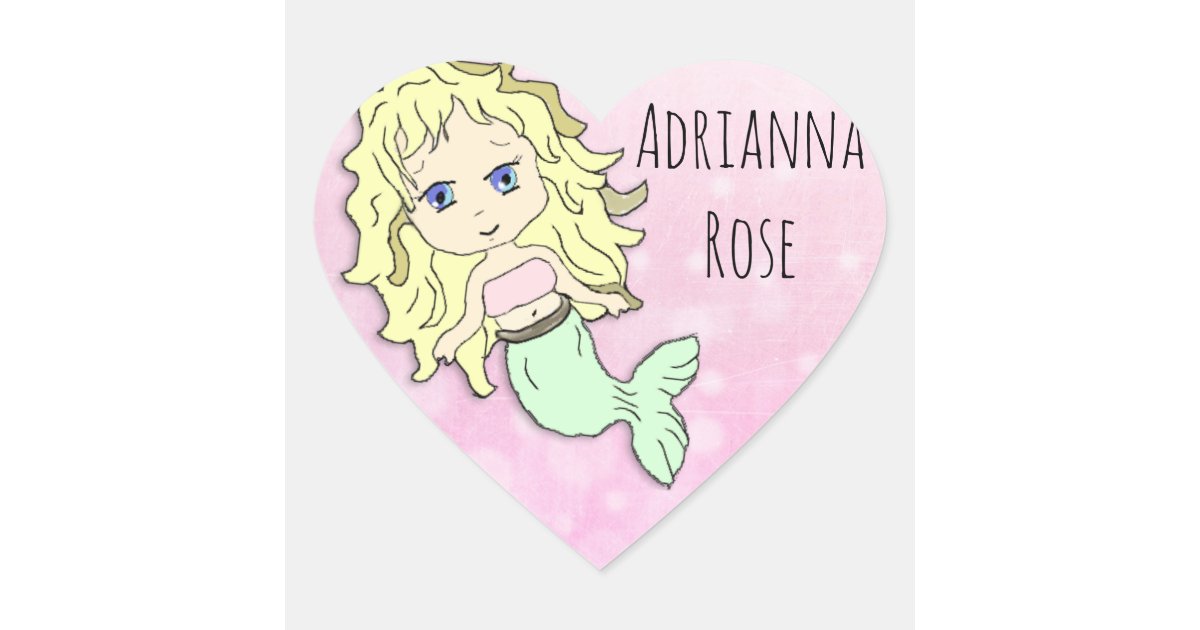 Personalized Pink Blonde Mermaid Stickers | Zazzle