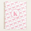 Personalized Pink Bow Coquette Monogrammed Preppy Planner | Zazzle
