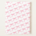 Personalized Pink Bow Coquette Monogrammed Preppy Planner | Zazzle