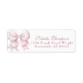 Personalized Pink Bow Return Mailing Address Label | Zazzle
