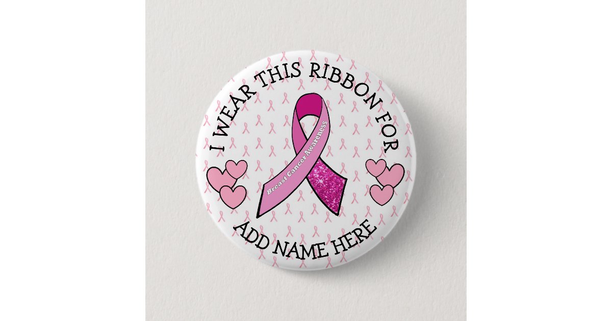 Personalized Pink Cancer Button | Zazzle
