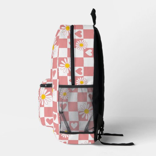 Personalized Pink Checkered Backpack | Zazzle