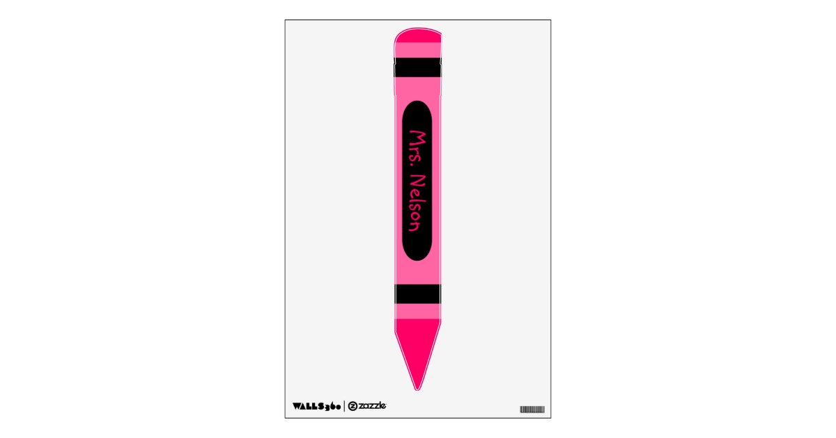 Personalized Pink Crayon Name Sign Wall Sticker | Zazzle