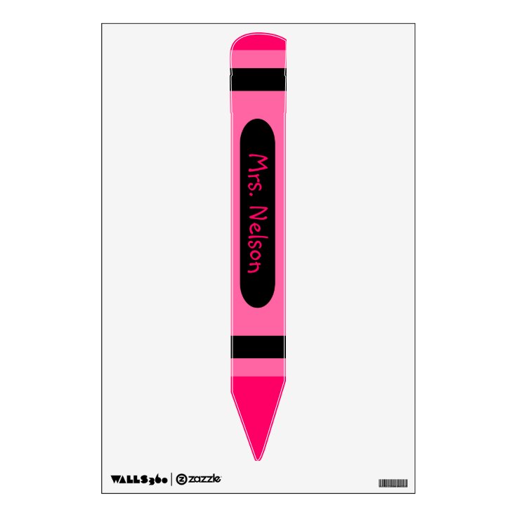 Personalized Pink Crayon Name Sign Wall Sticker | Zazzle