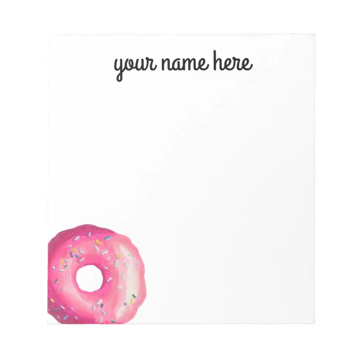 Personalized Pink Donut Notepad | Zazzle