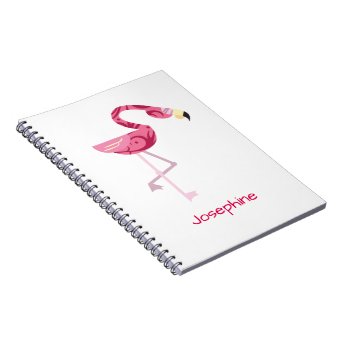 Personalized Pink Flamingo Bird Notebook | Zazzle