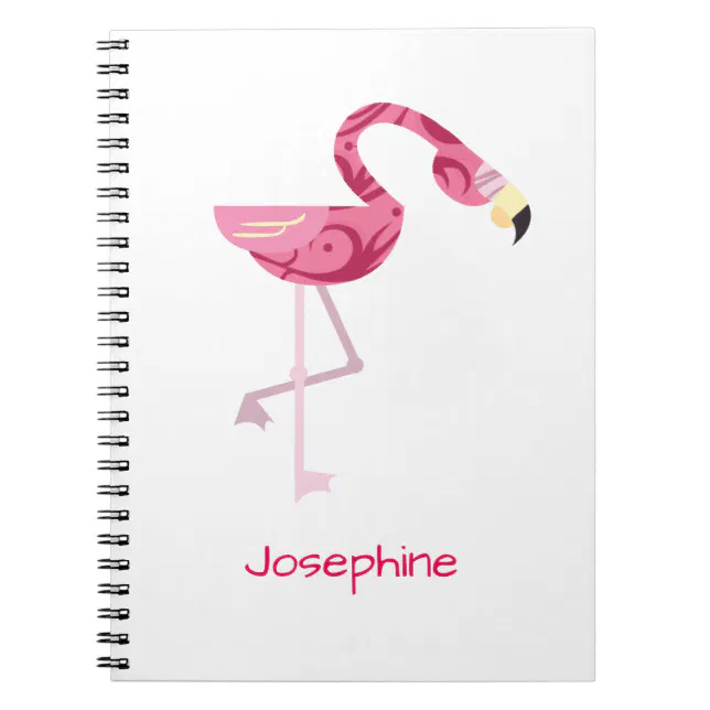 Personalized Pink Flamingo Bird Notebook | Zazzle