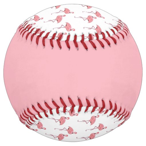 Personalized Pink Flamingo Pattern Trendy Softball | Zazzle