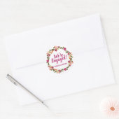 Personalized Pink Floral Engagement Envelope Seals | Zazzle